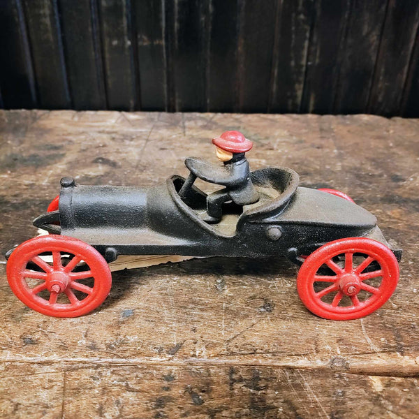 Antique JW Cast Iron Roadster Toy Car With Driver - Karnik's Antiques ...