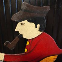 Vintage Balancing Pendulum, Man With Pipa & Saw - Karnik's Antiques ...