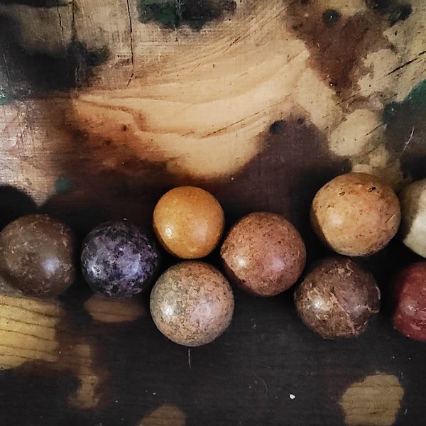 Antique clay marbles, earth tone - Karnik's Antiques & Primitives