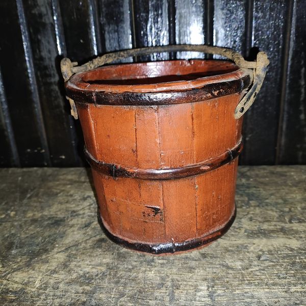 Antique, Primitive Asian Rice Buckets with iron handle - Karnik's ...
