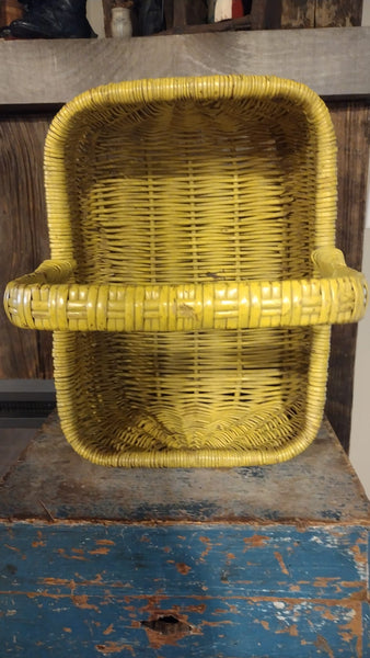 Vintage Yellow Basket - Karnik's Antiques & Primitives